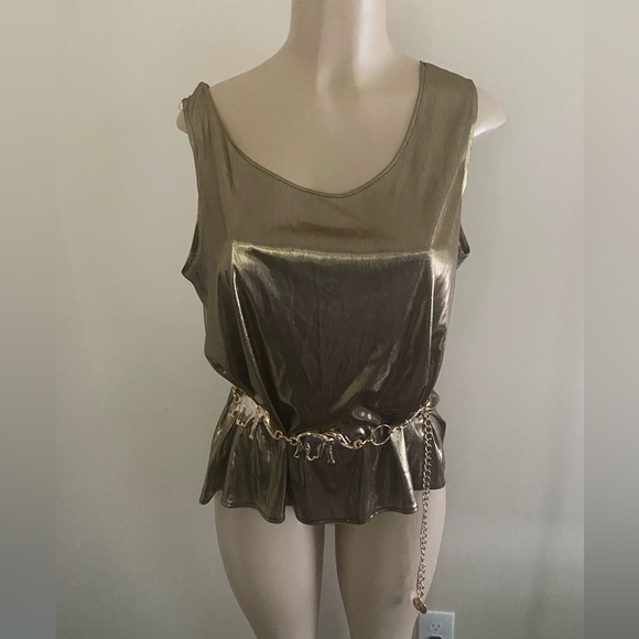 Tops | Vintage Metallic Gold Camisole Top | Poshmark